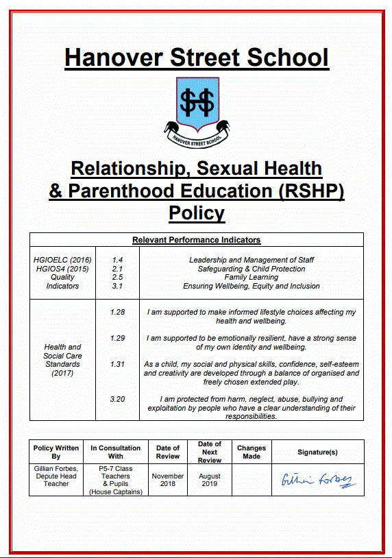 Relationship, Sexual Health and Parenthood Education (RSHP) – Hanover ...